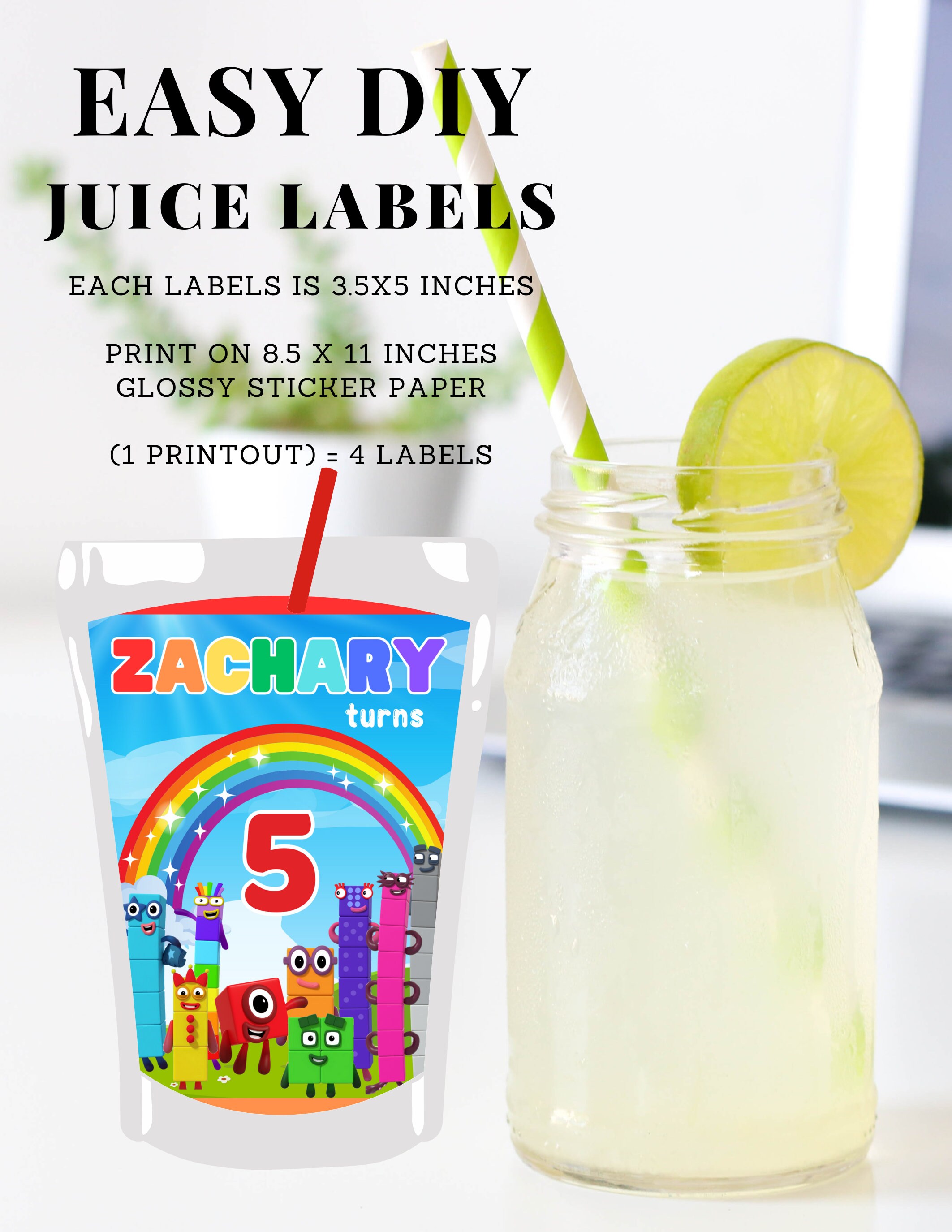 Juice Label, Free Customize, Printable File, Digital Download Only - Etsy