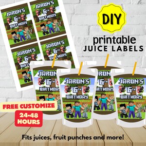 Printable Juice Labels, Free Customize, Printable Stickers, Instant ...