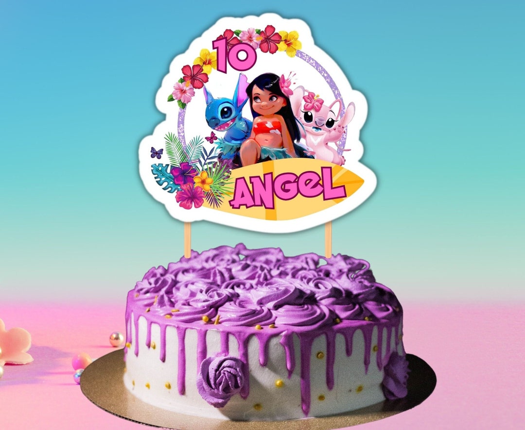 Lilo and Stitch Cake Topper, Free Customize, Lilo Cake Topper, Stitch ...