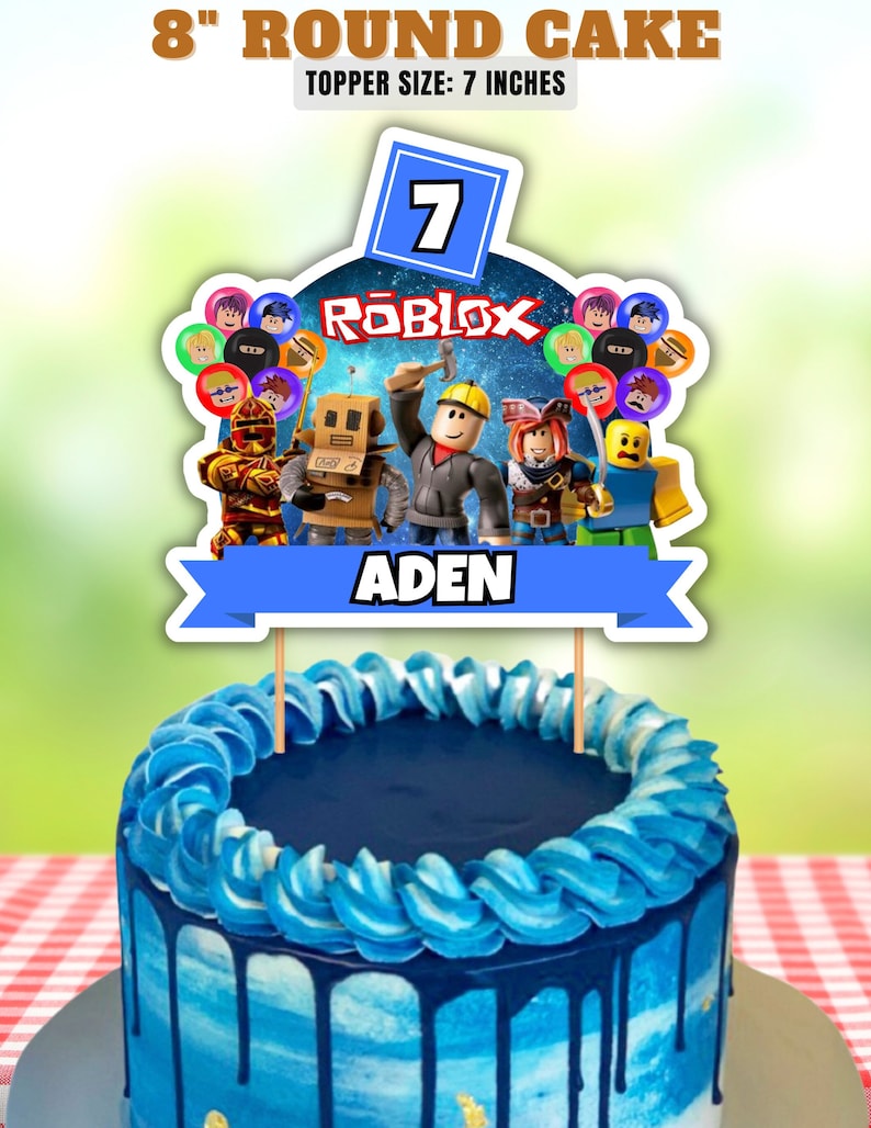 Roblox Cake Topper Printable – Custom Birthday Digital Download, Free ...