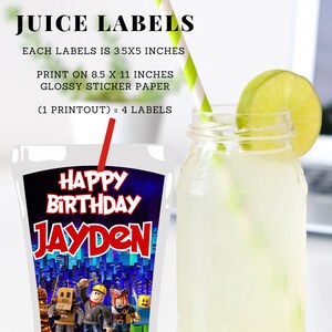 Roblox Juice Label, Free Customize, Printable File, Digital Download ...