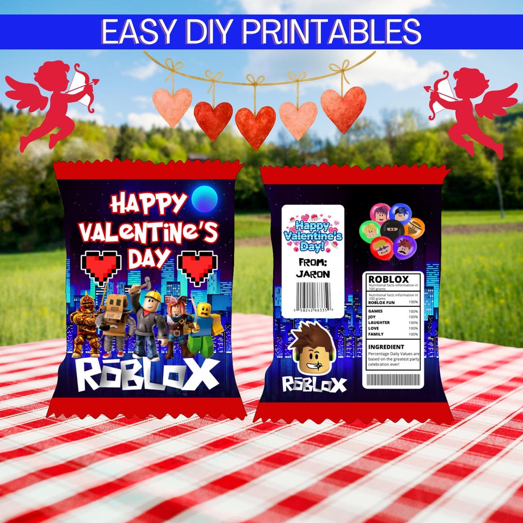 Roblox Valentine's Chips Bag Template, Free Customize, Printable File ...