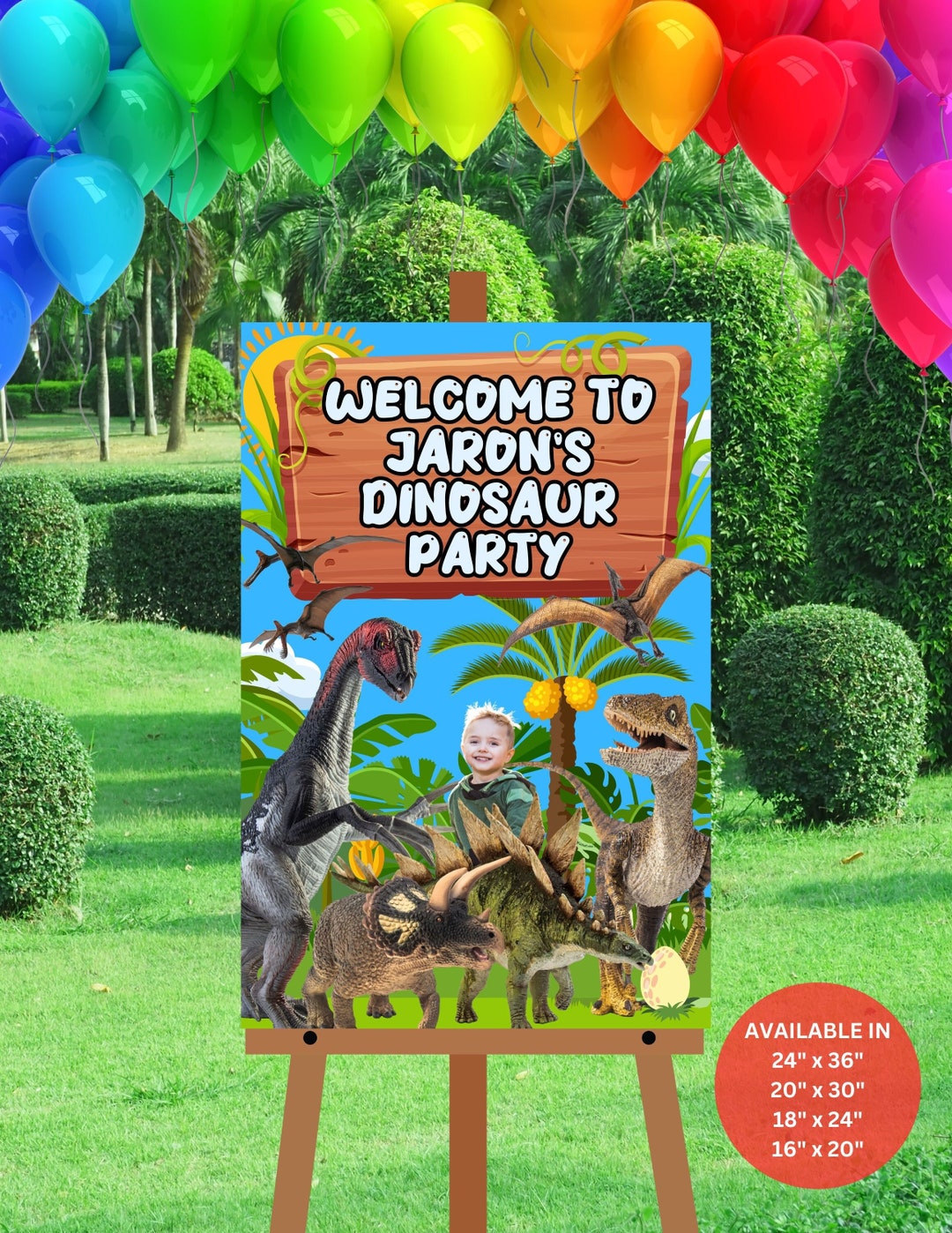 Custom Dinosaur Birthday Welcome Banner, Party Decor (digital Download ...