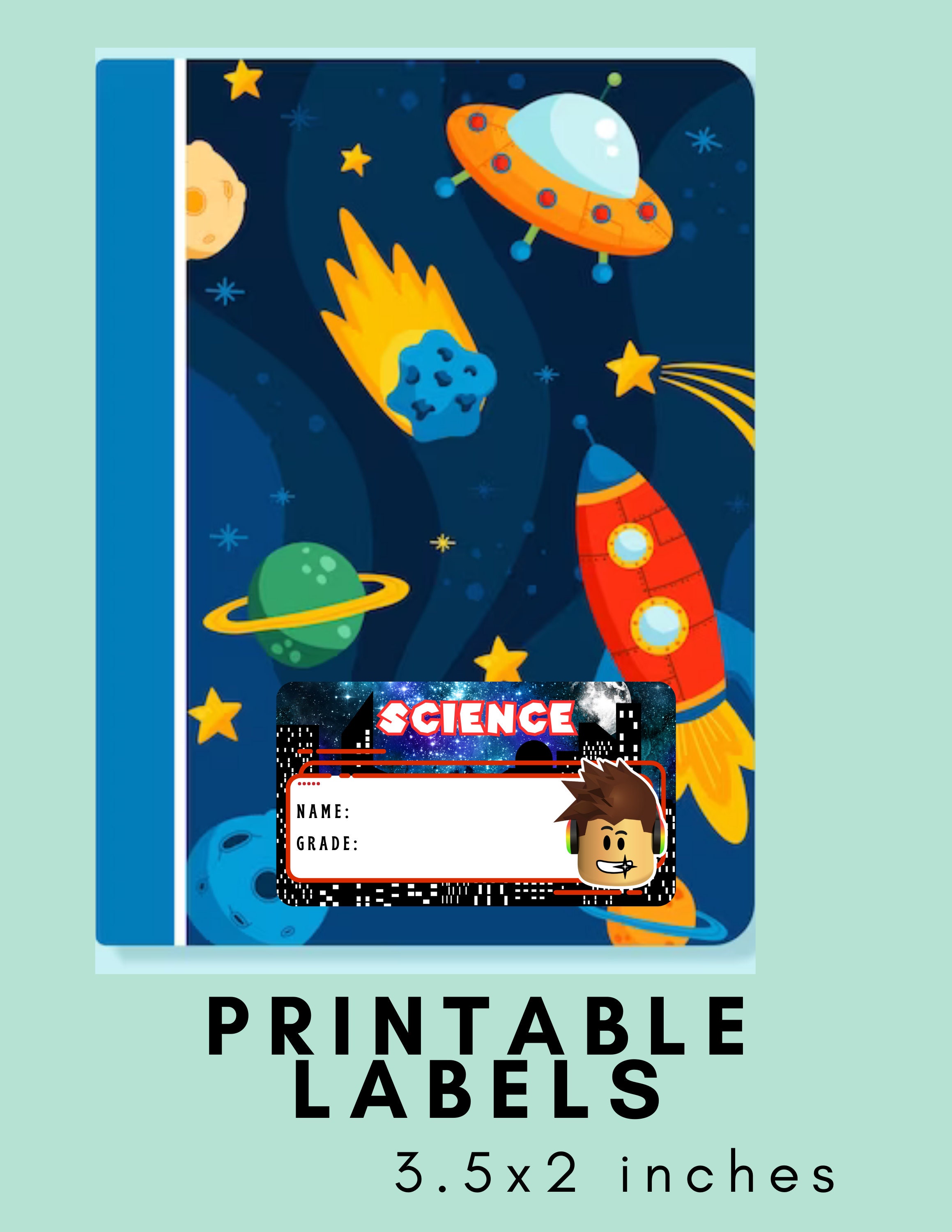 Editable Notebook Label Template, Subject Labels, Printable, Instant ...