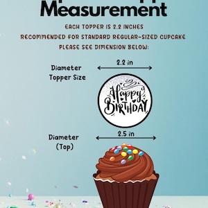 Cupcake Toppers, Digital Cupcake Toppers, 12 Pcs Cupcake Toppers ...