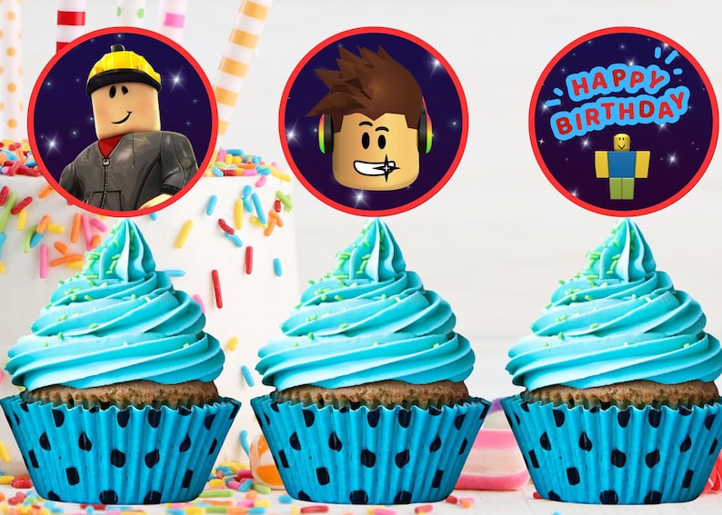 Roblox Cupcake Toppers: DIY Party Decor (PDF & PNG) - Etsy