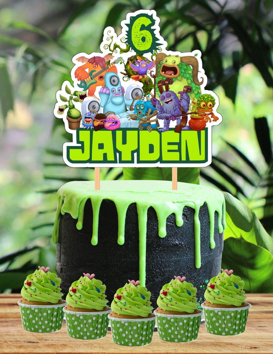 Monster Cake Topper, Monster Topper, Free Customize, Printable Cake ...