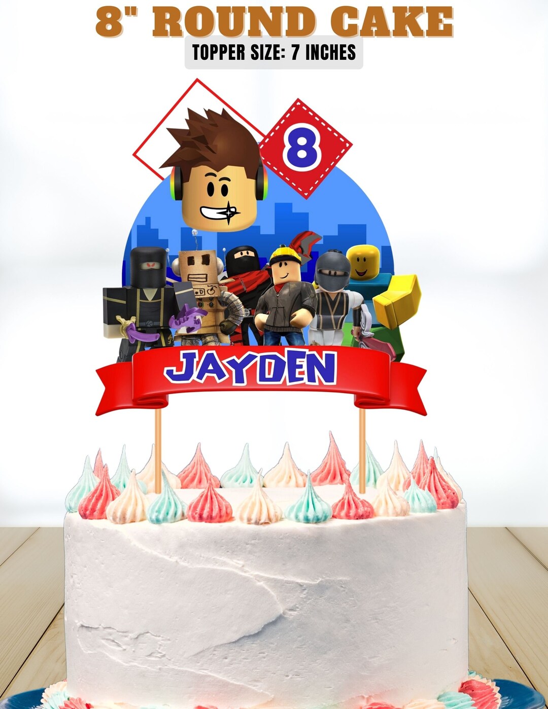 Digital Roblox Cake Topper – Customizable + Free Cupcake Toppers - Etsy
