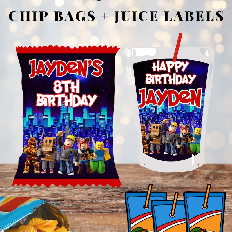 Roblox Chip Bag Birthday - Etsy