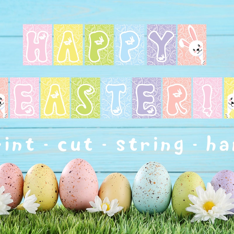 Happy Easter Banner - Etsy