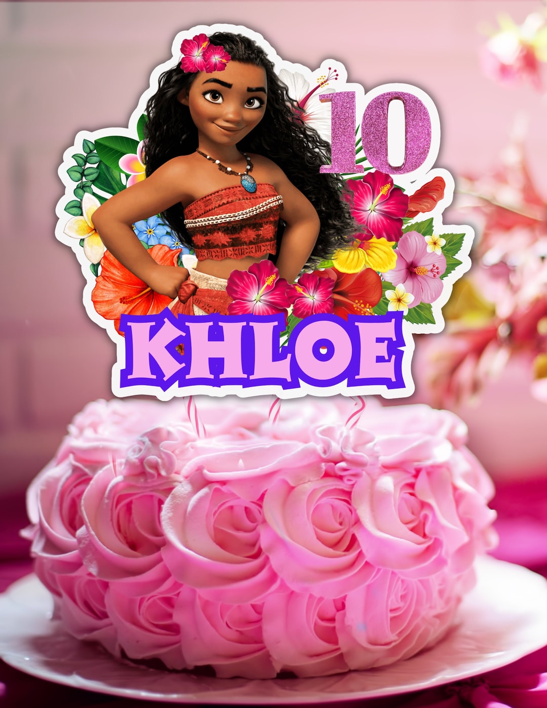 Custom Moana Birthday Cake Topper (digital File) - Etsy