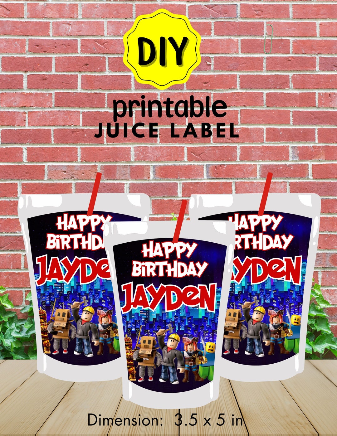 Roblox Juice Label, Free Customize, Printable File, Digital Download ...