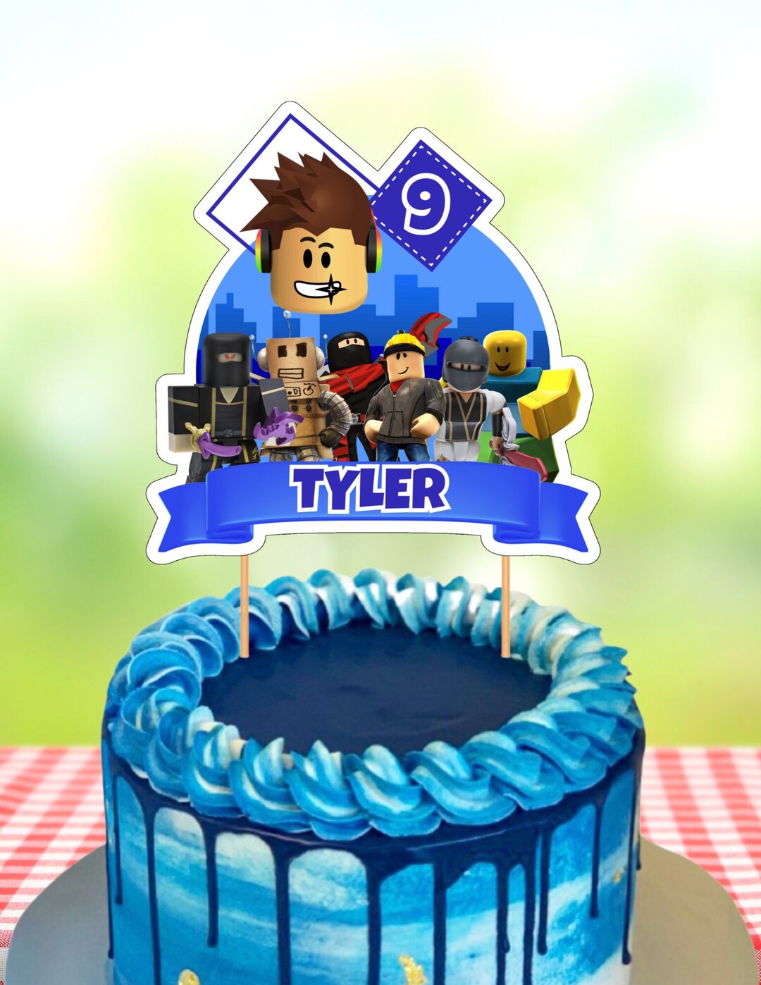 Personalized Roblox Cake Topper – Birthday Party Decoration (digital ...