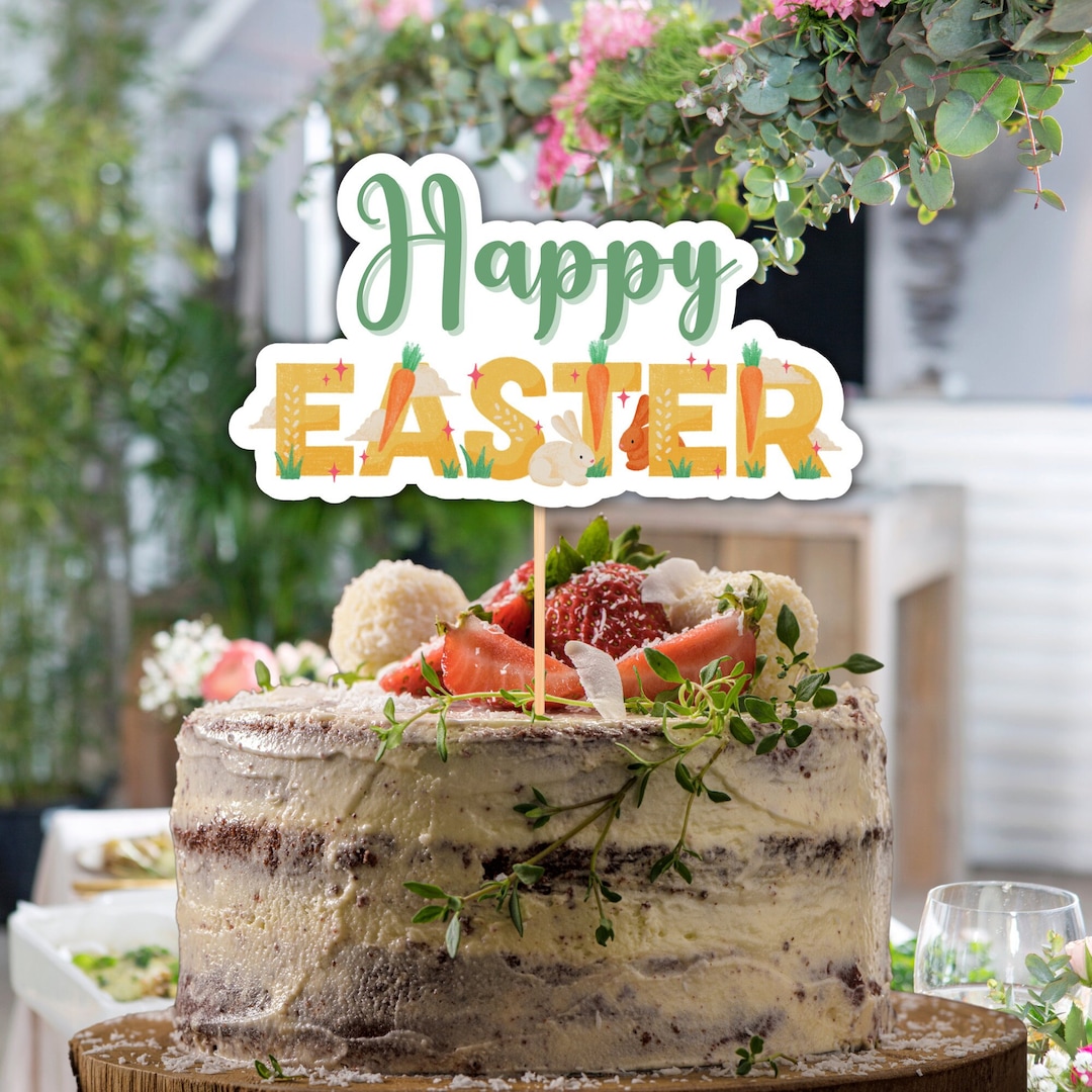 Happy Easter Cake Topper, Easter Cake Topper, Printable Cake Topper, Instant Download - Etsy