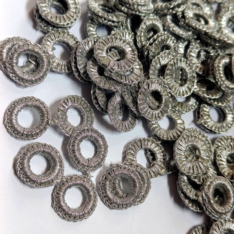 1000 Pieces of Crochet Mirror, 2 CM Indian Mirror Appliques, Crocheted ...