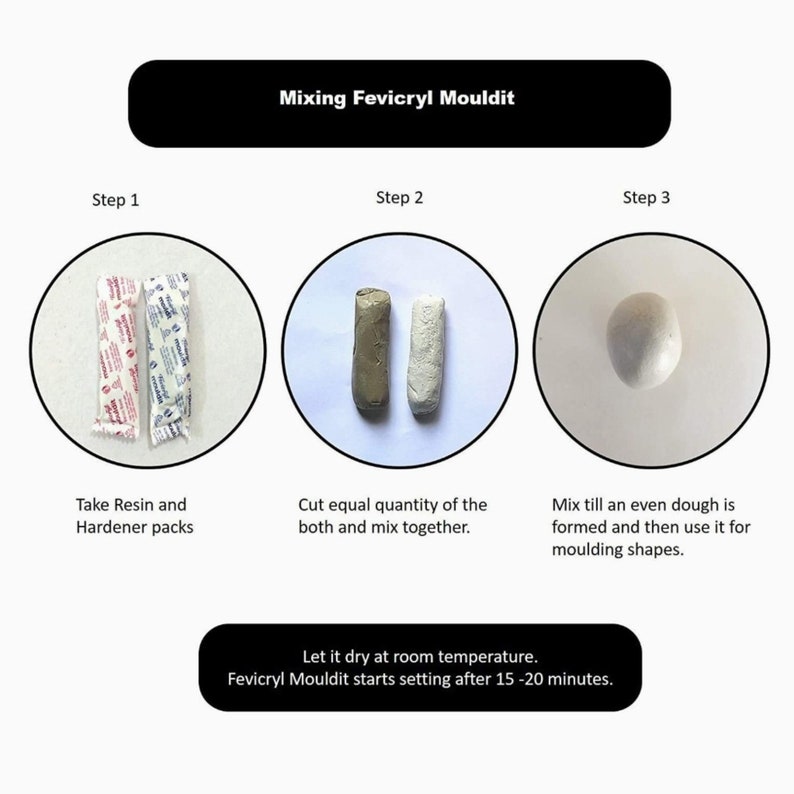6 Pcs Fevicryl Apoxie Clay, Mouldit/shilpkar Clay hobby Ideas Epoxy ...