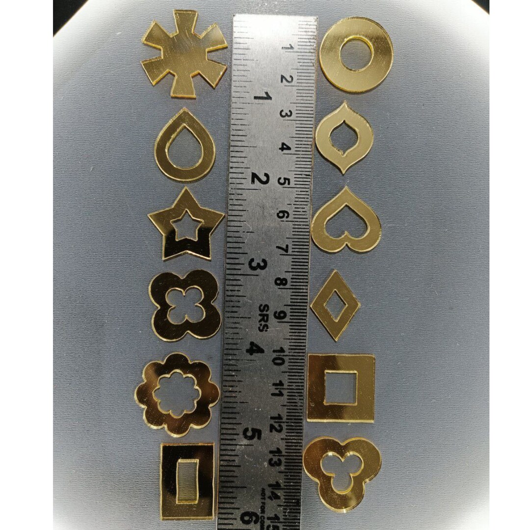 Golden Lippan Art Mirror, Multi-shape Mirror Pieces, Mirror Embroidery ...