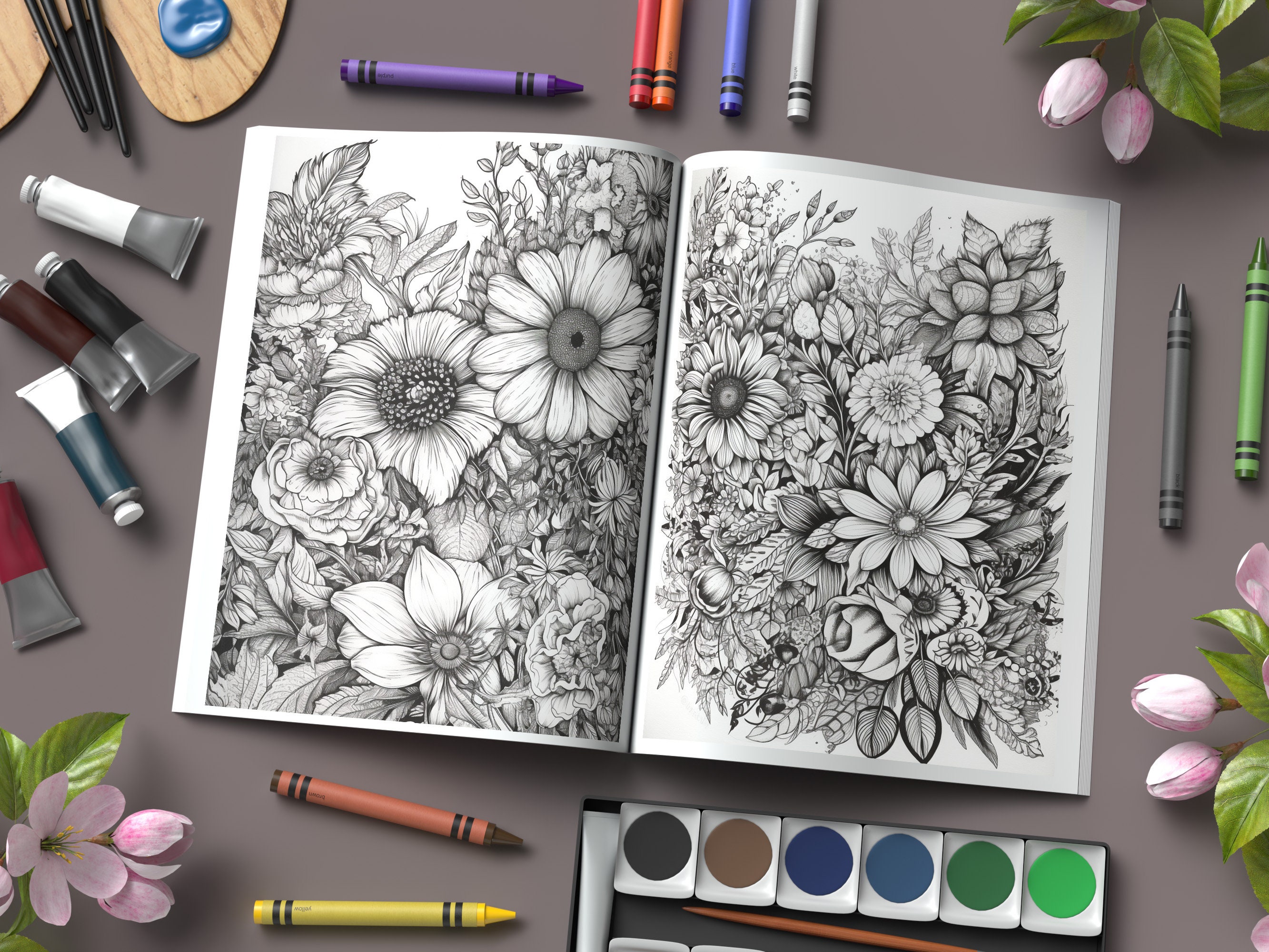 Coloring Book Adult Coloring Pages Printable Flower Coloring Pages Kids ...
