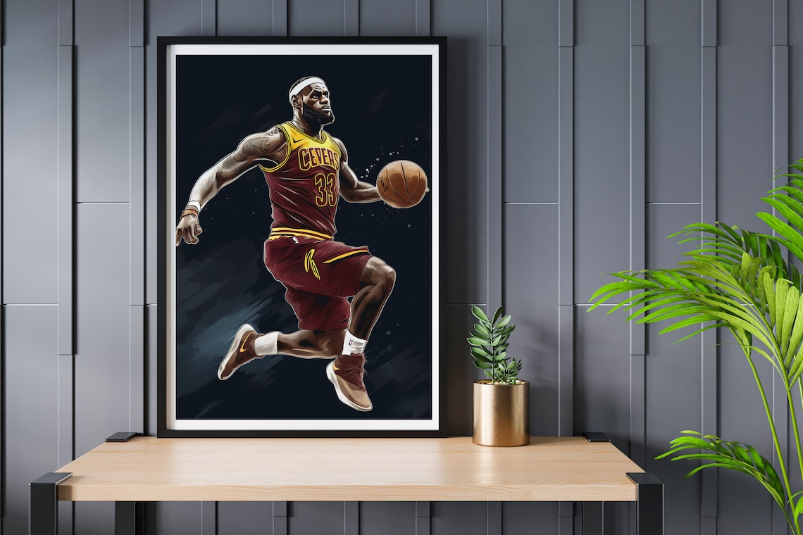 Lebron James Poster Lebron Poster Poster Art AI Generated Art Digital ...