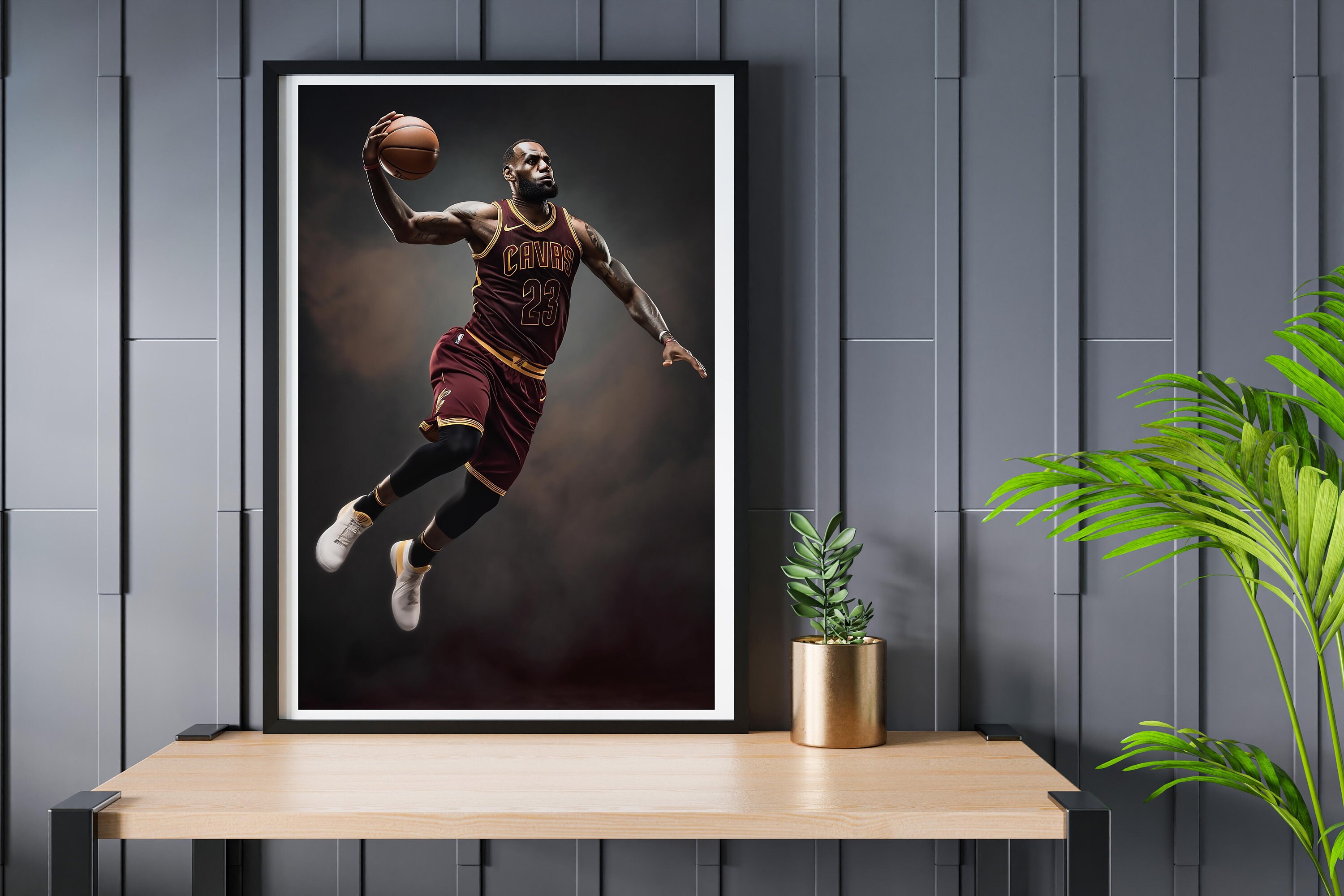 Lebron James Poster - Lebron Poster - Basketball Print - AI Generated ...