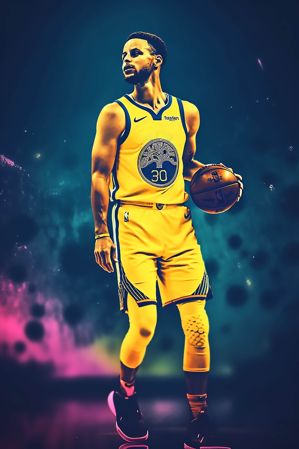 Steph Curry Poster Stephen Curry Basketball Wall Art Ai Generated Art ...