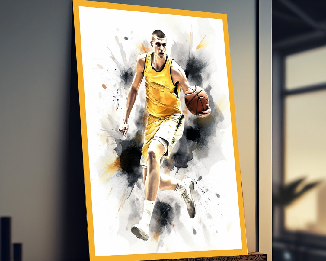 Nikola Jokic - Basketball Poster - Jokic Poster - Denver Watercolor ...