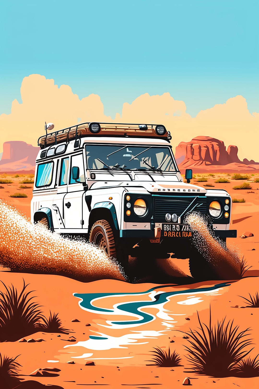 Offroad Defender Poster - Land Rover Defender - Digital Poster - AI ...