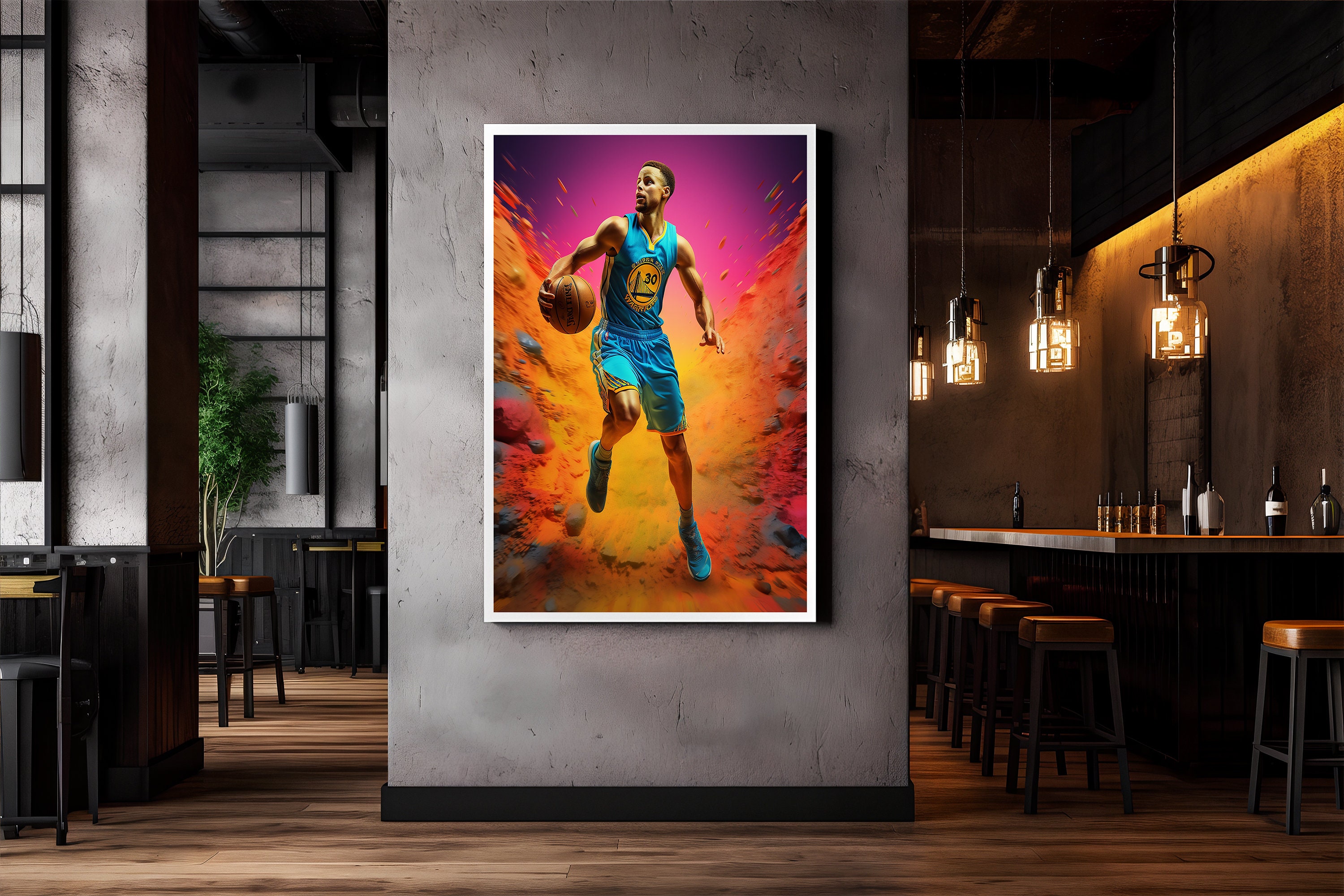 Steph Curry Poster Stephen Curry Poster Basketball Wall Art Ai ...