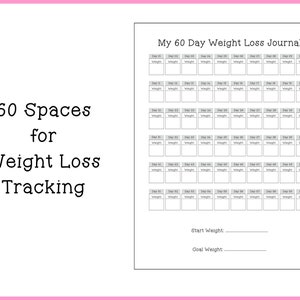 Weight Loss Tracker 60 Days Weight Loss Planner Printable Journal ...