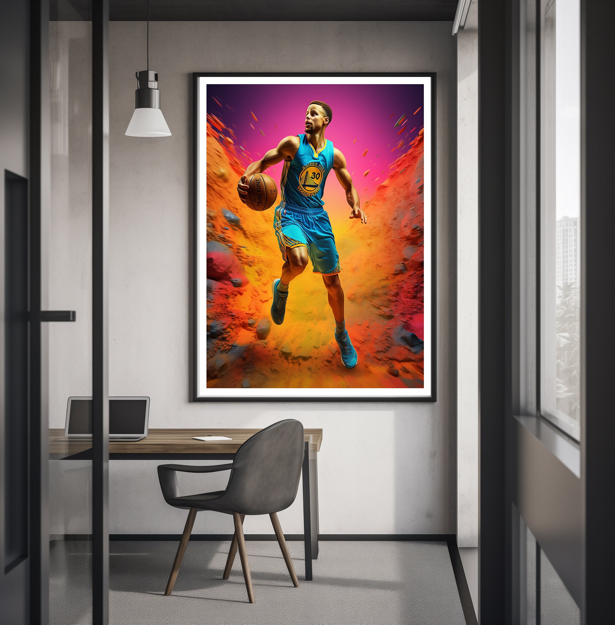 Steph Curry Poster Stephen Curry Poster Basketball Wall Art Ai ...
