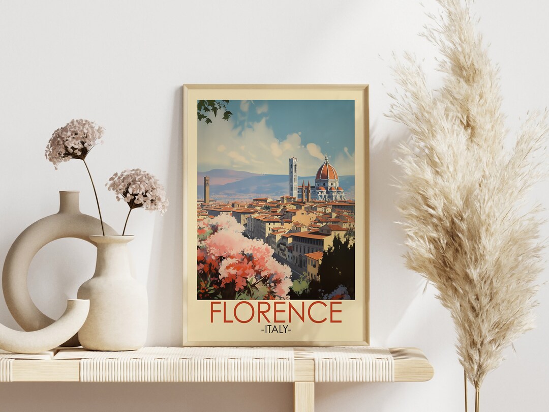 Florence Travel Poster - Italy Print - Florence Painting - Modern Wall ...