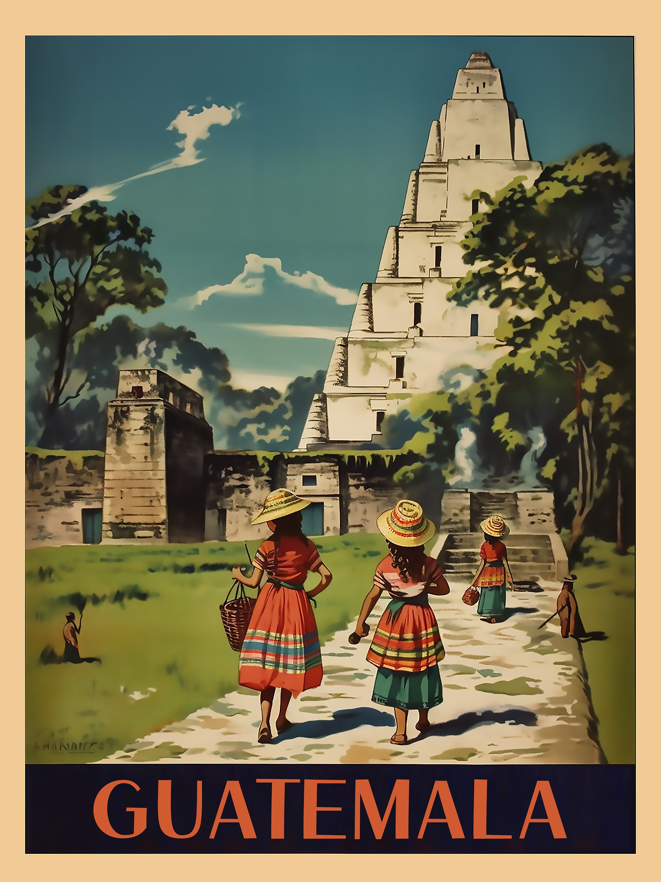 Guatemala Poster - Guatemala Wall Art - Guatemala Print - Vintage ...