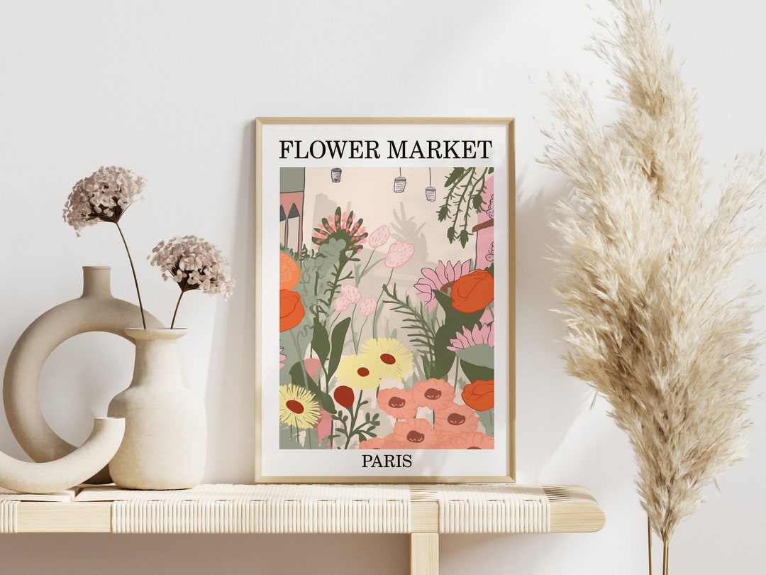 Flower Market Poster - Flower Market Print - Paris Flower Market ...