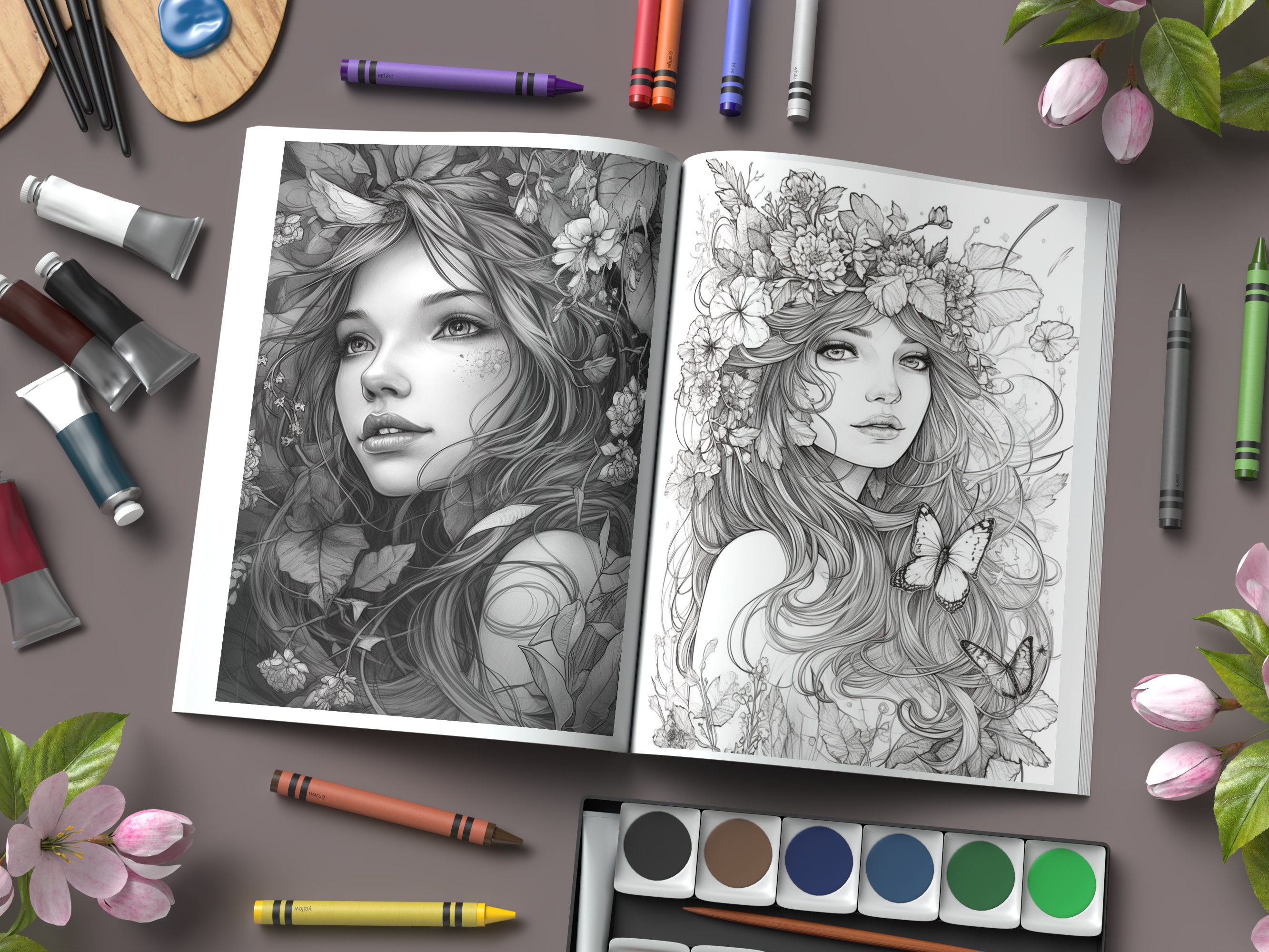 Fantasy Coloring Book Printable Pages Coloring Sheets Instant Download ...