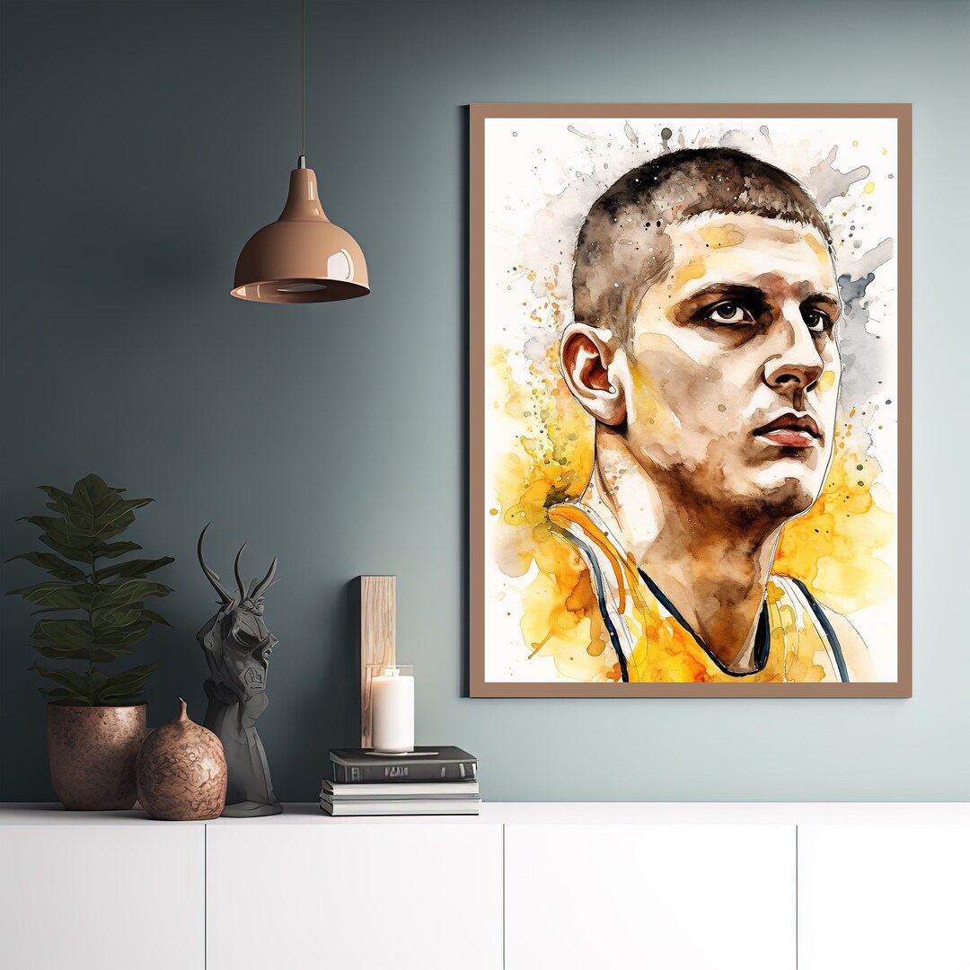 Nikola Jokic Basketball Poster Denver Painting Poster Art AI Generated ...