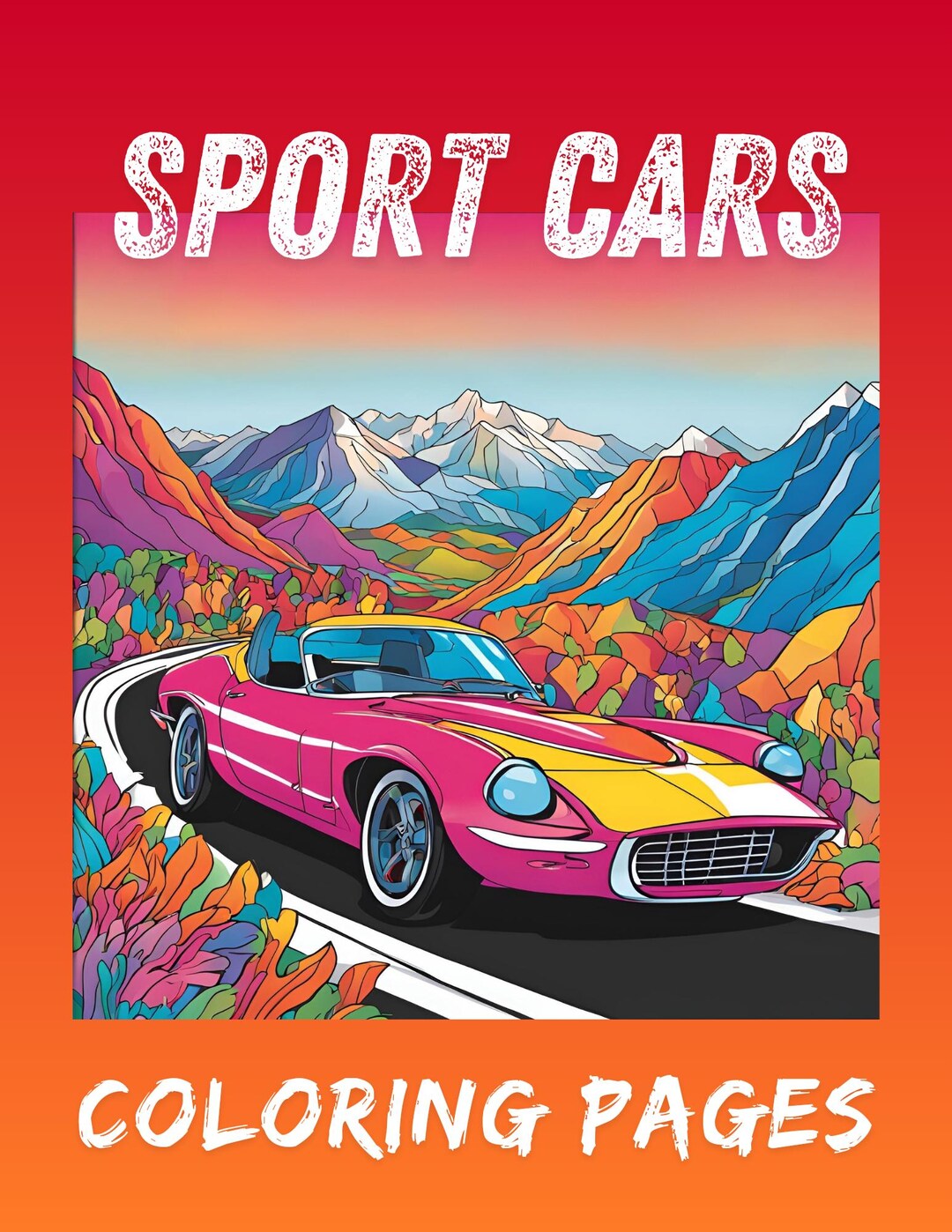 Sports Car Printable Coloring Pages | 20-page Digital PDF for Kids ...