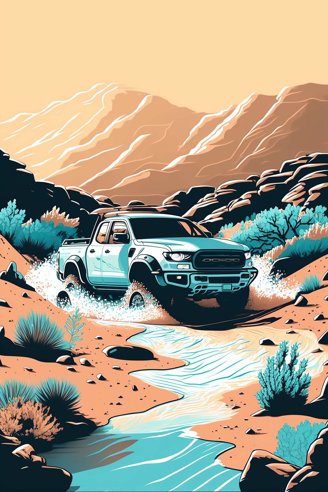 Offroad Poster - Ford Ranger Raptor - Wall Decor - AI Generated Art ...