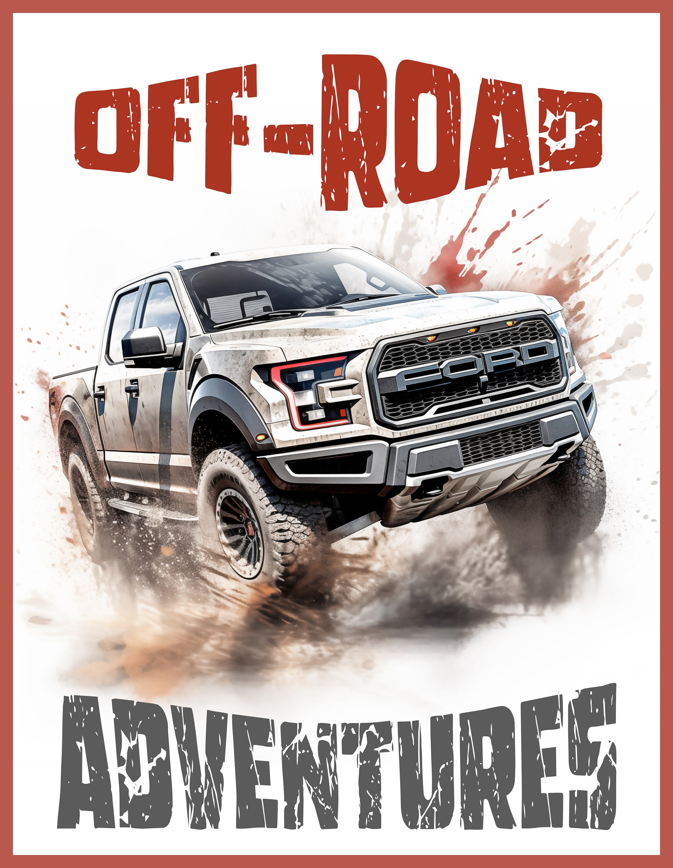 Ford Raptor Poster - Off-road Poster - Ford Ranger Raptor - Wall Print ...