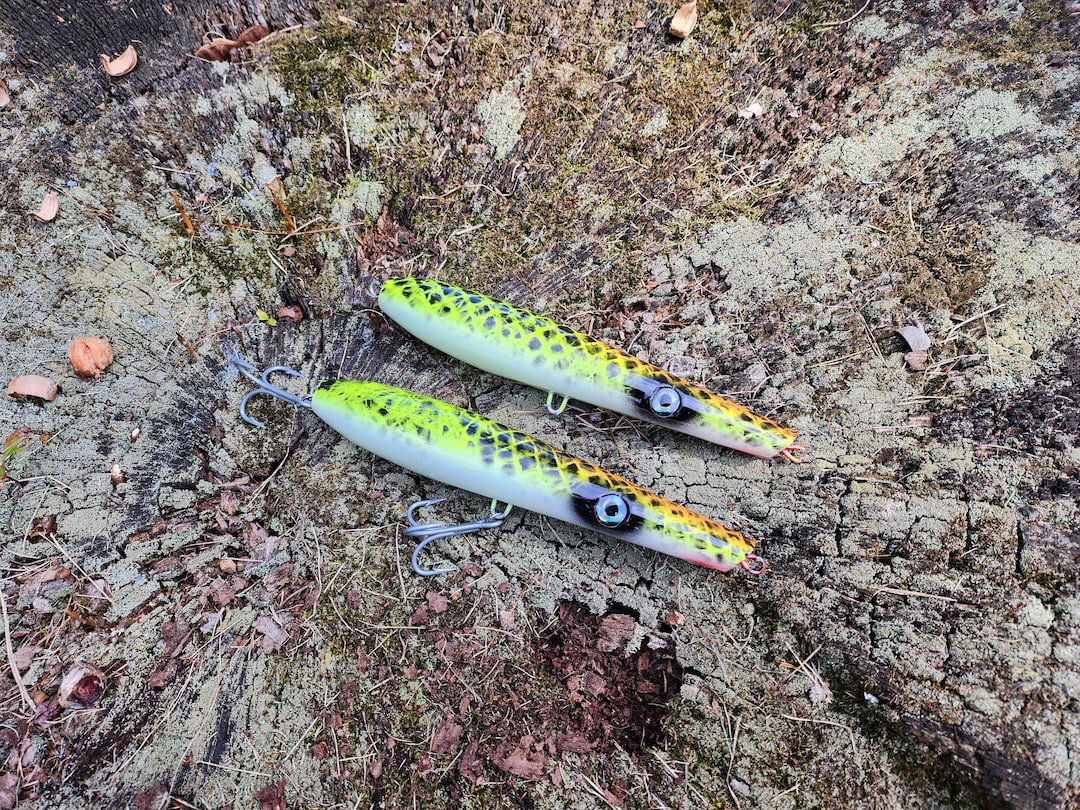 Handmade 8 EF5 Flat Bottom Pencil Popper, Striped Bass Lures, Surf ...