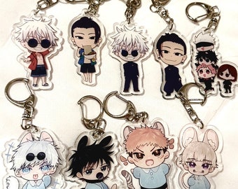 Jujutsu Kaisen Anime Chibi Acrylic Keychains and Bag Decoration Charms ...