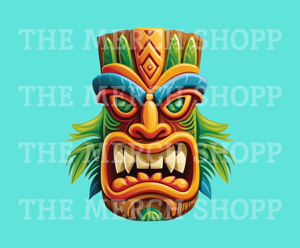 Hawaiian Tiki Clipart Tropical Clipart, Tiki Mask, Tiki PNG, Instant ...