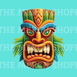 Hawaiian Tiki Clipart Tropical Clipart, Tiki Mask, Tiki PNG, Instant ...