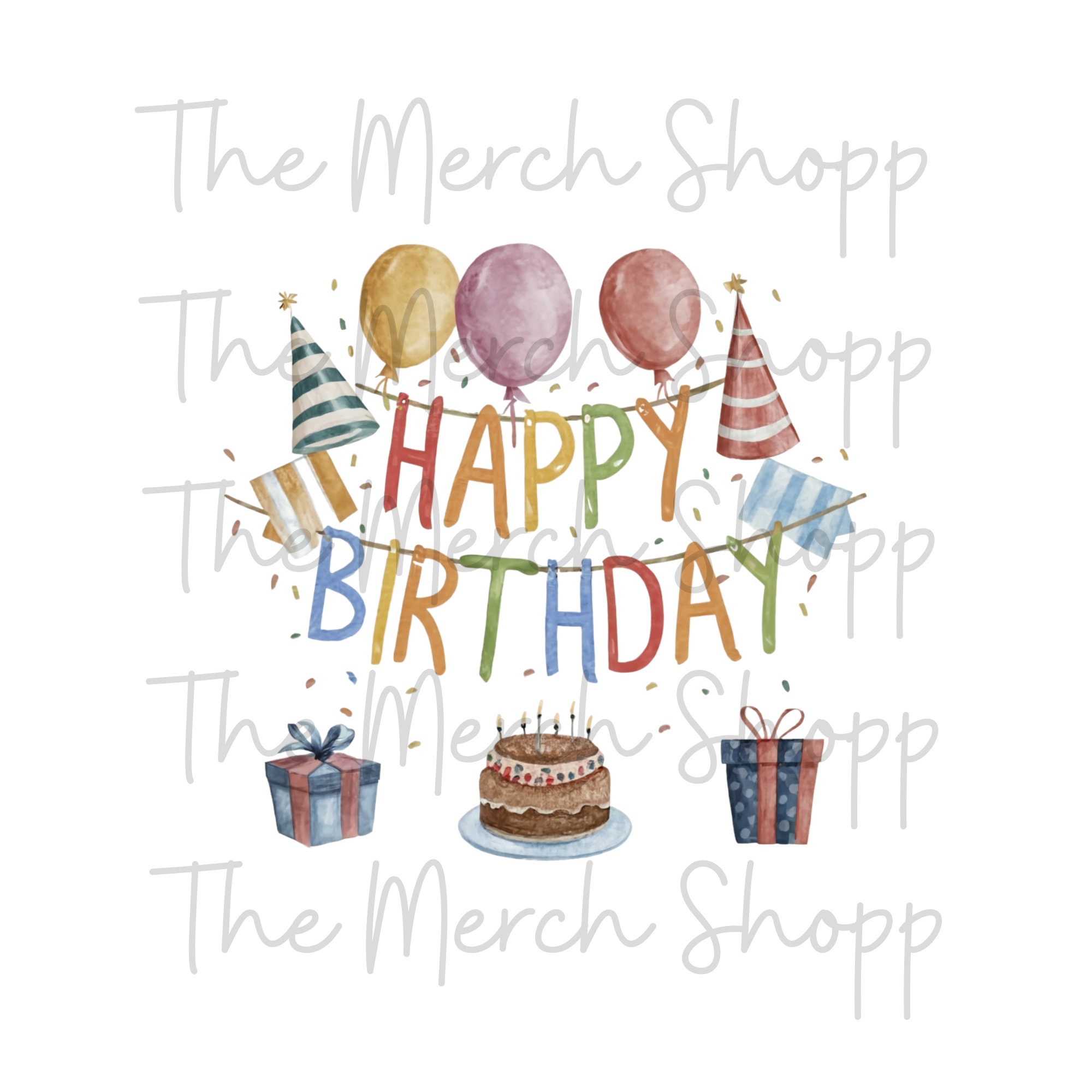 Watercolor Happy Birthday Clipart, Perfect for Birthday Cards ...
