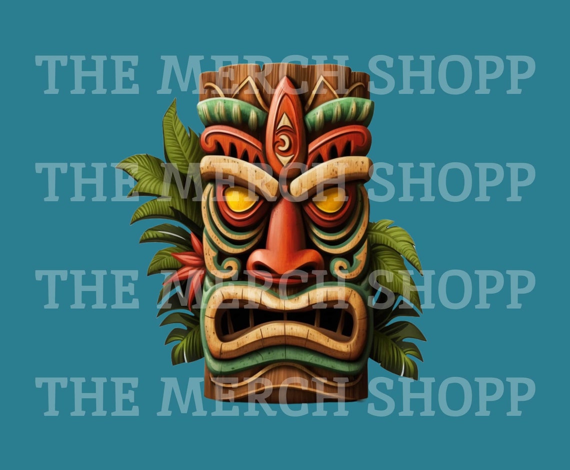 Hawaiian Tiki Clipart Tropical Clipart, Tiki Mask, Tiki PNG, Instant ...