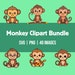 Monkey Clipart Bundle Cute Monkeys Monkey Safari Jungle - Etsy