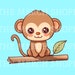 Monkey Clipart Bundle Cute Monkeys Monkey Safari Jungle - Etsy