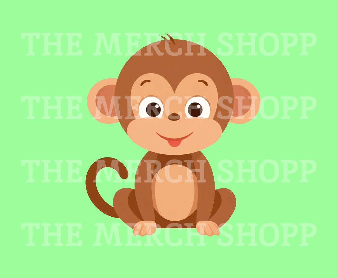 Monkey Clipart Bundle Cute Monkeys Monkey Safari Jungle - Etsy