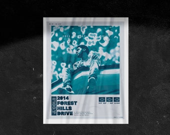 J Cole Poster, J Cole 2014 Forest Hills Drive Album Poster, J Cole ...