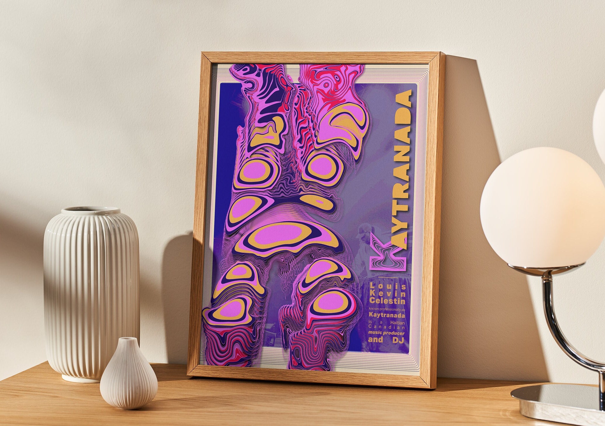 Kaytranada Physical Poster, Kaytranada Custom Wall Art, Psychedelic ...