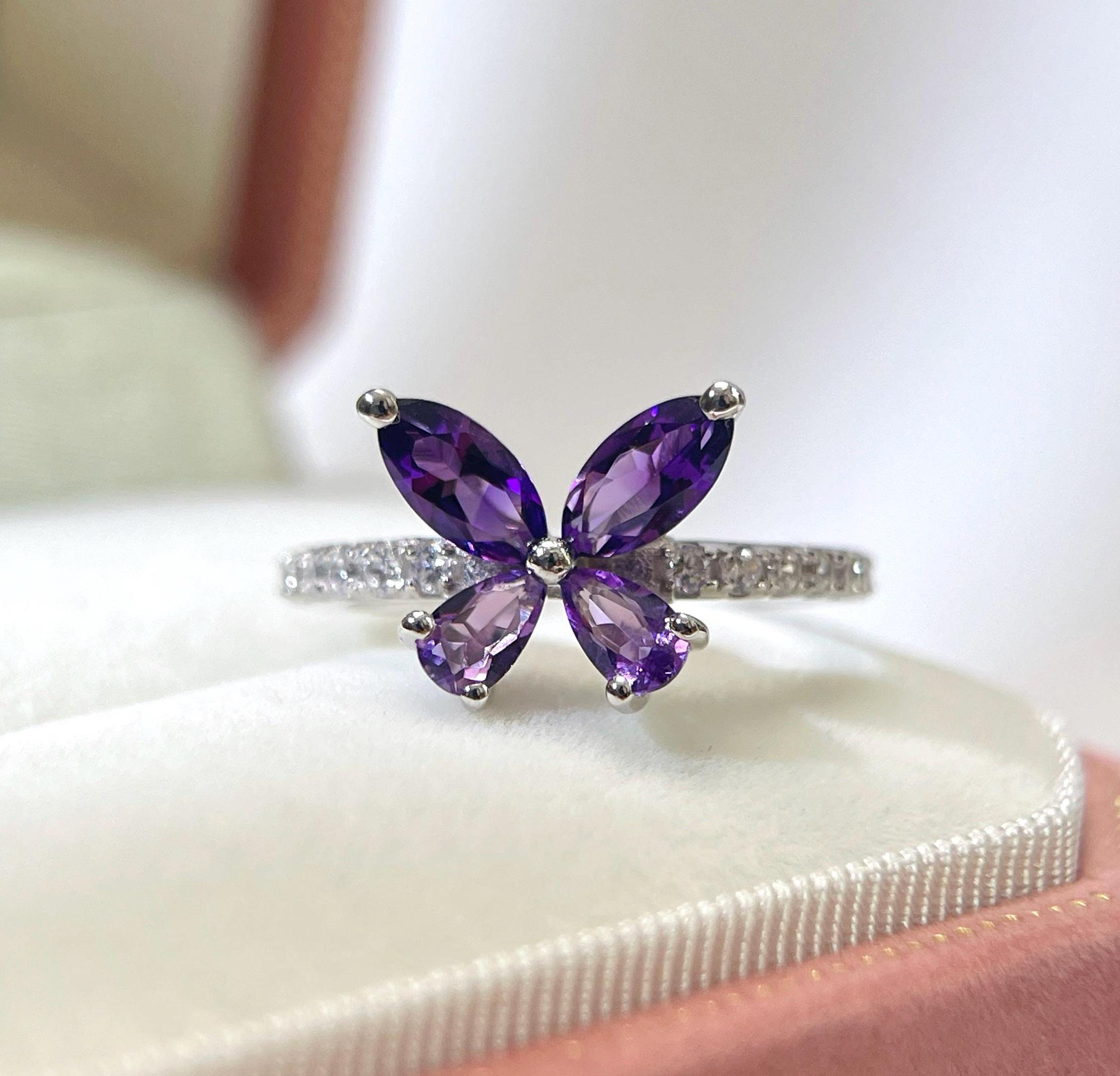 Butterfly gemstone ring store